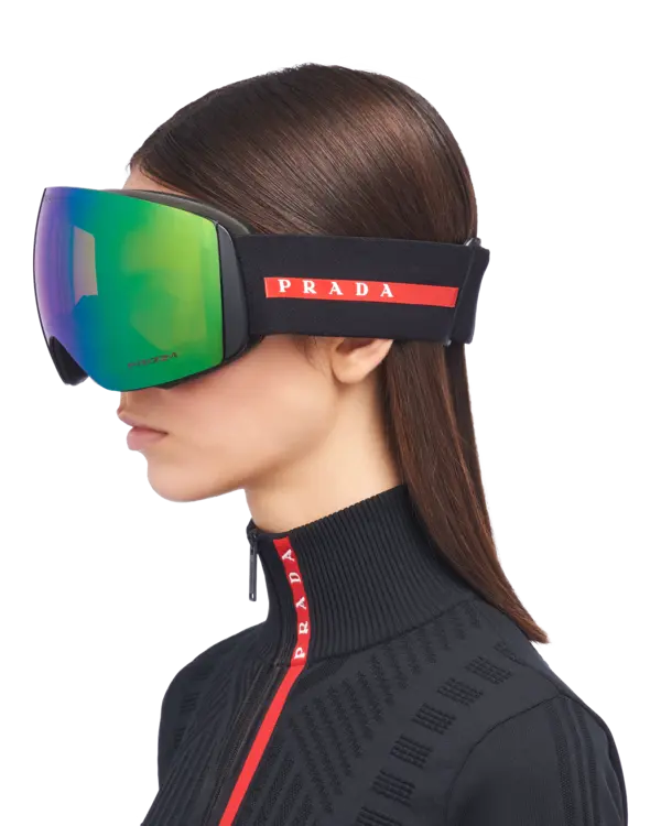 Prada Linea Rossa Oakley Ski Goggles - Green Mirrored Lenses